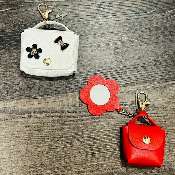Accessories | 2 Mini Purse Snap Keychain Clips 1 In White 1 Red With ...